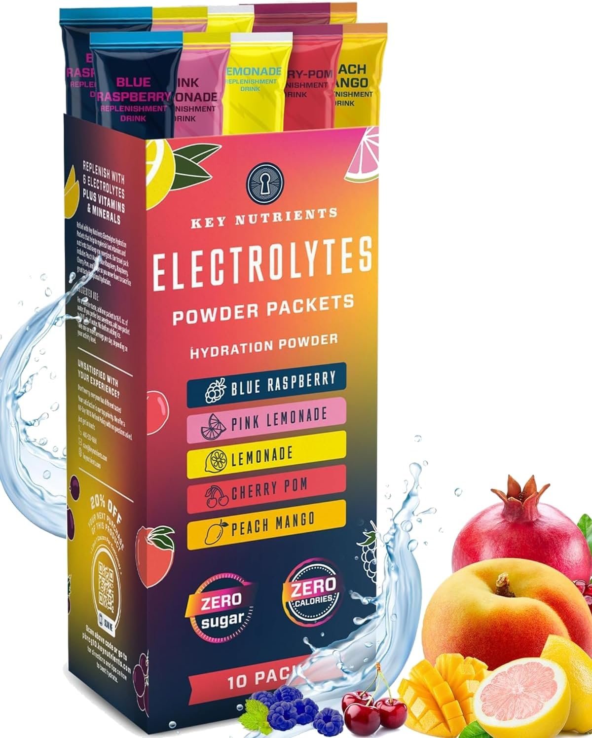 KEY NUTRIENTS Multivitamin Electrolytes Powder Packets No Sugar - 5